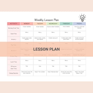 Editable Weekly Lesson Plan Template: Printable Teacher Planner (PDF ...