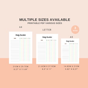 EDITABLE Daily Checklist, Weekly Checklist, Daily Task, Weekly to Do ...