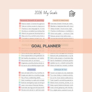 2026 Goal Planner Printable | New Year Resolutions Template (PDF) - Etsy