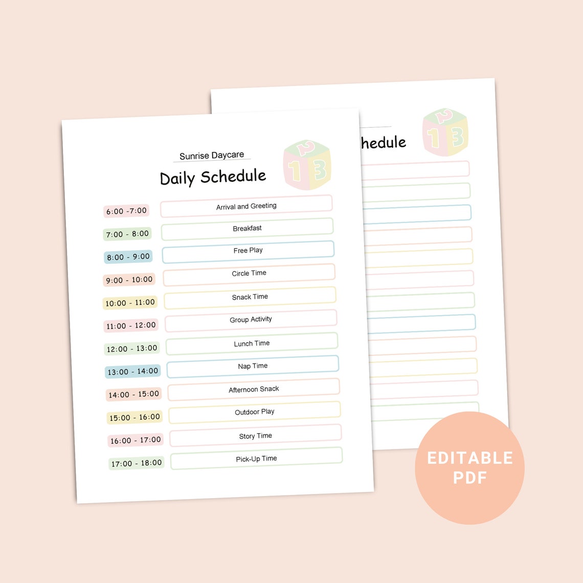 EDITABLE Daycare Planner, Daily Schedule, Daycare Routine, Home Daycare ...
