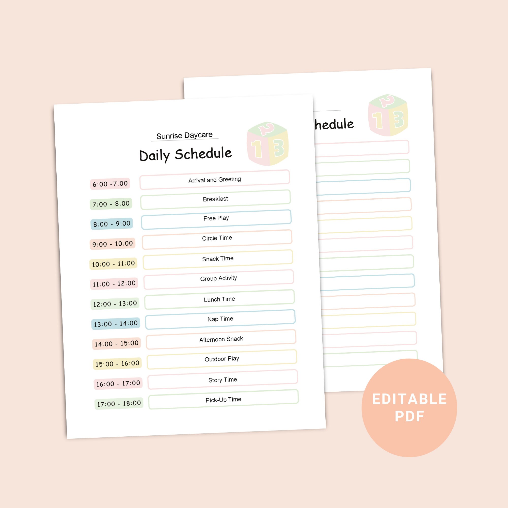 EDITABLE Daycare Planner, Daily Schedule, Daycare Routine, Home Daycare ...