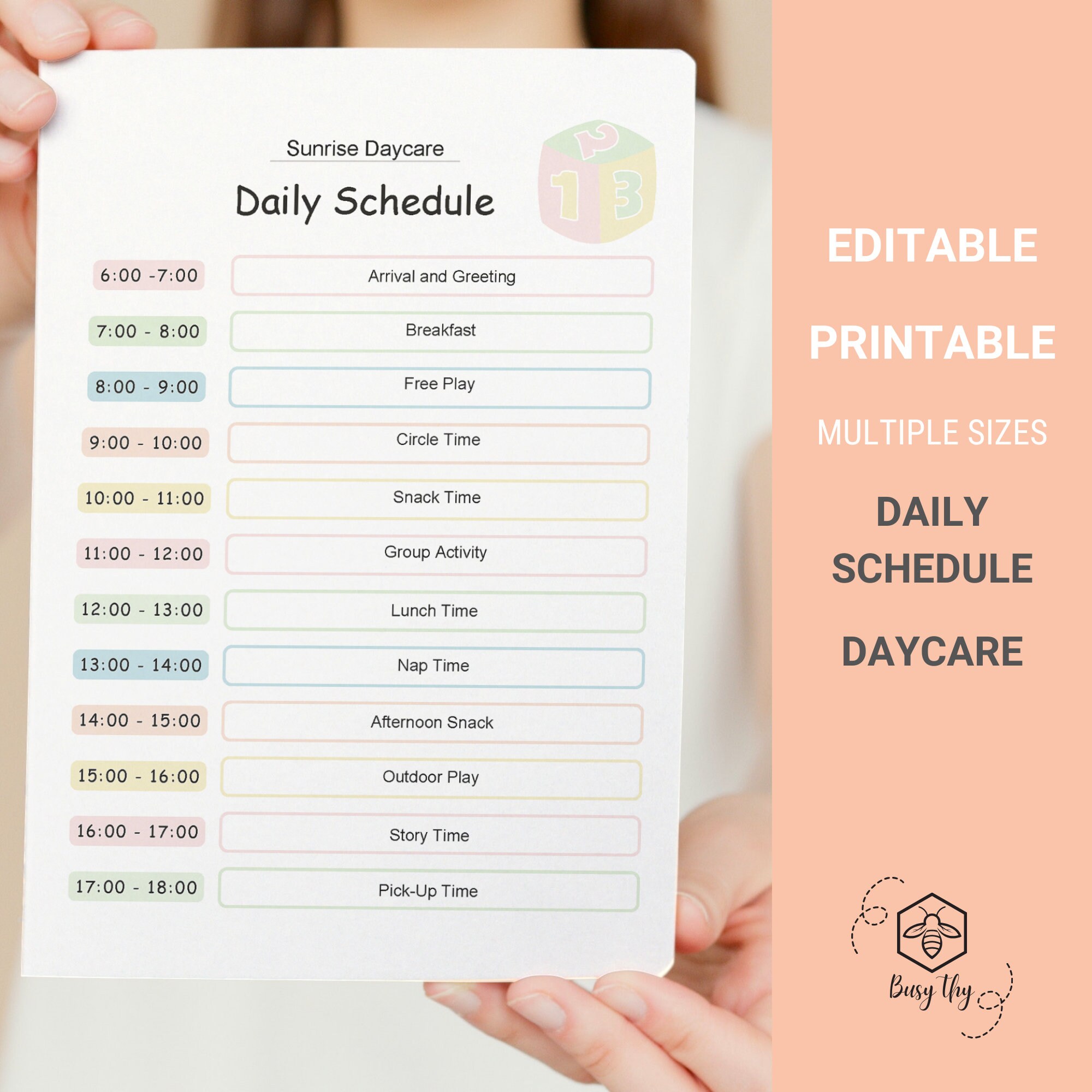 EDITABLE Daycare Planner, Daily Schedule, Daycare Routine, Home Daycare ...