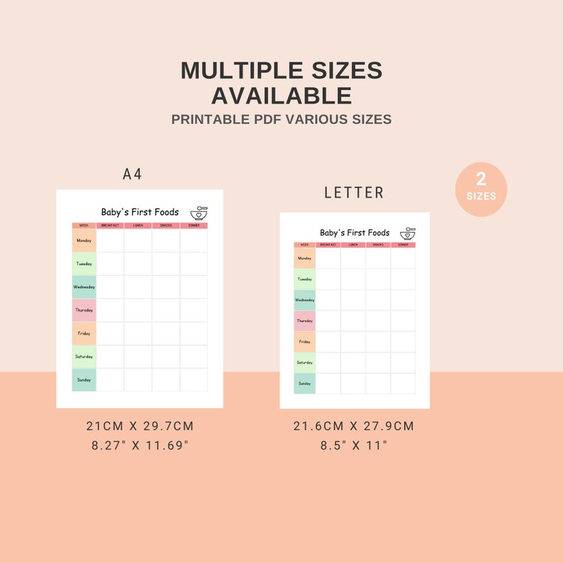 Editable Baby Food Weekly Meal Planner (printable PDF) - Etsy