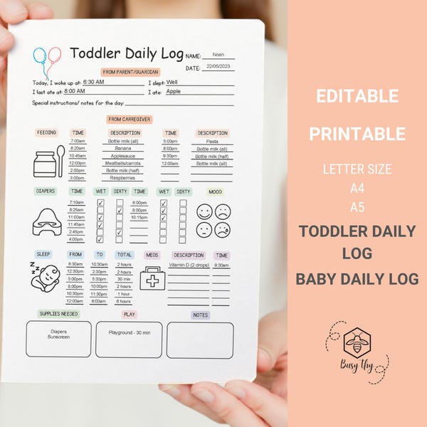 Toddler Daily Sheet - Etsy