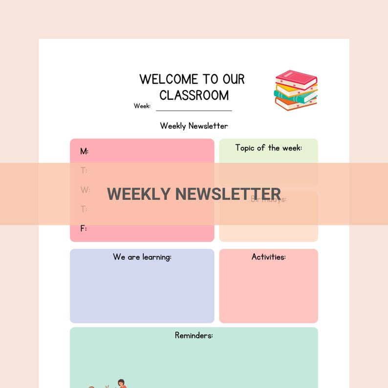 Editable Daycare Weekly Newsletter, Printable Update (PDF) - Etsy