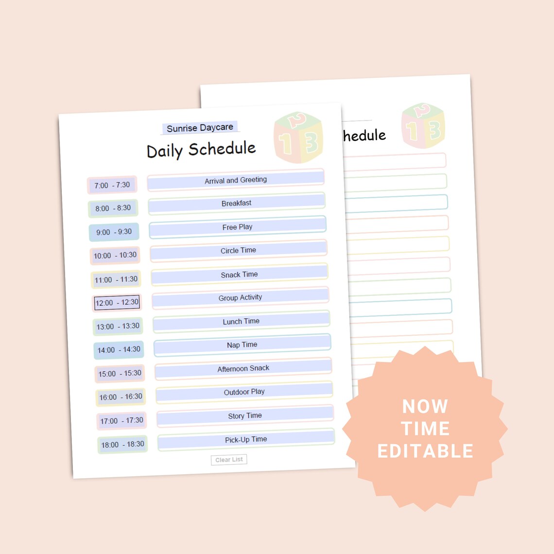 EDITABLE Daycare Planner, Daily Schedule, Daycare Routine, Home Daycare ...
