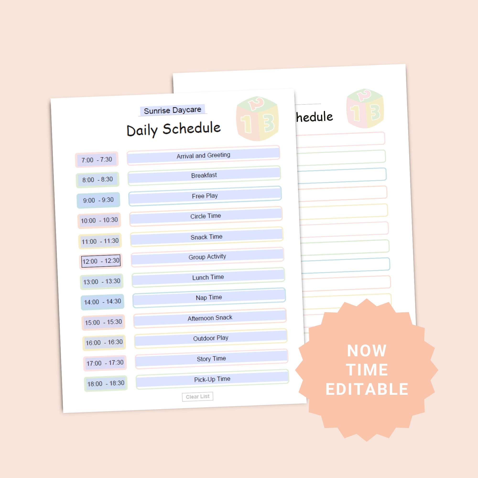 EDITABLE Daycare Planner, Daily Schedule, Daycare Routine, Home Daycare ...