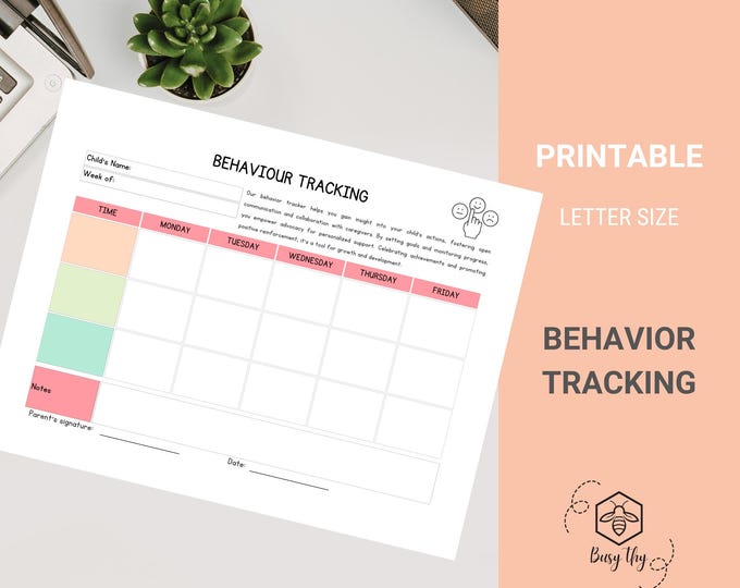 PRINTABLE Behavior Tracking, Child Behavior Chart, Preschool Printable ...