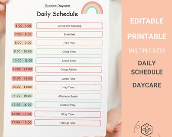 DAYCARE DAILY Schedules/childcare Center Printable Daycare - Etsy