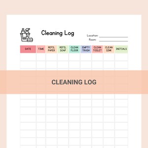 Editable Restroom Cleaning Log Printable (letter & A4) - Etsy Canada