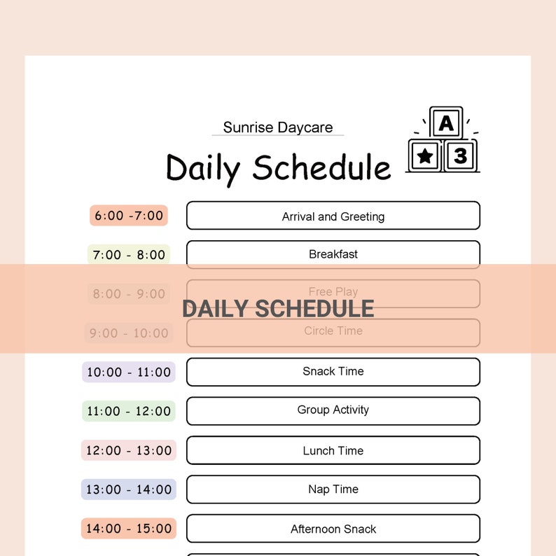 EDITABLE Daycare Planner, Daily Schedule, Daycare Routine, Home Daycare ...