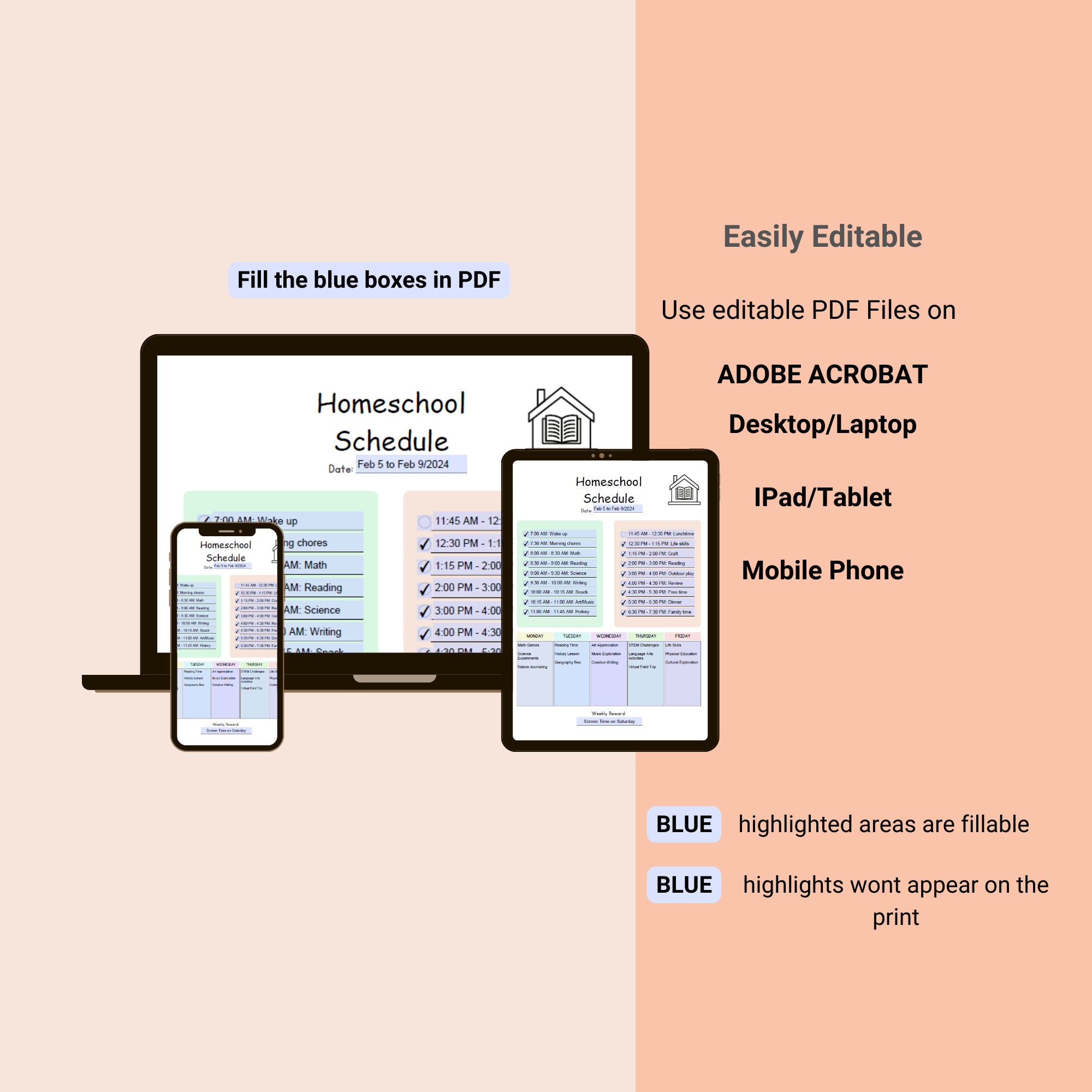 EDITABLE Homeschool Planner, Printable Daily Schedule, Organize Your ...