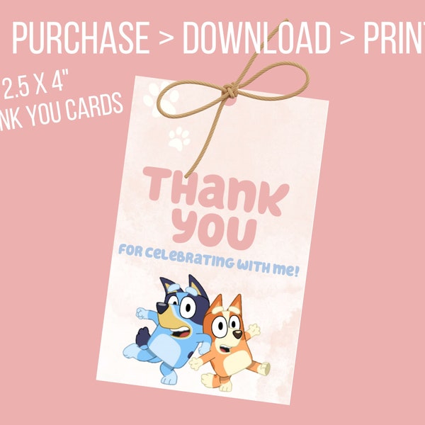 Thank You Bluey Cards - Etsy