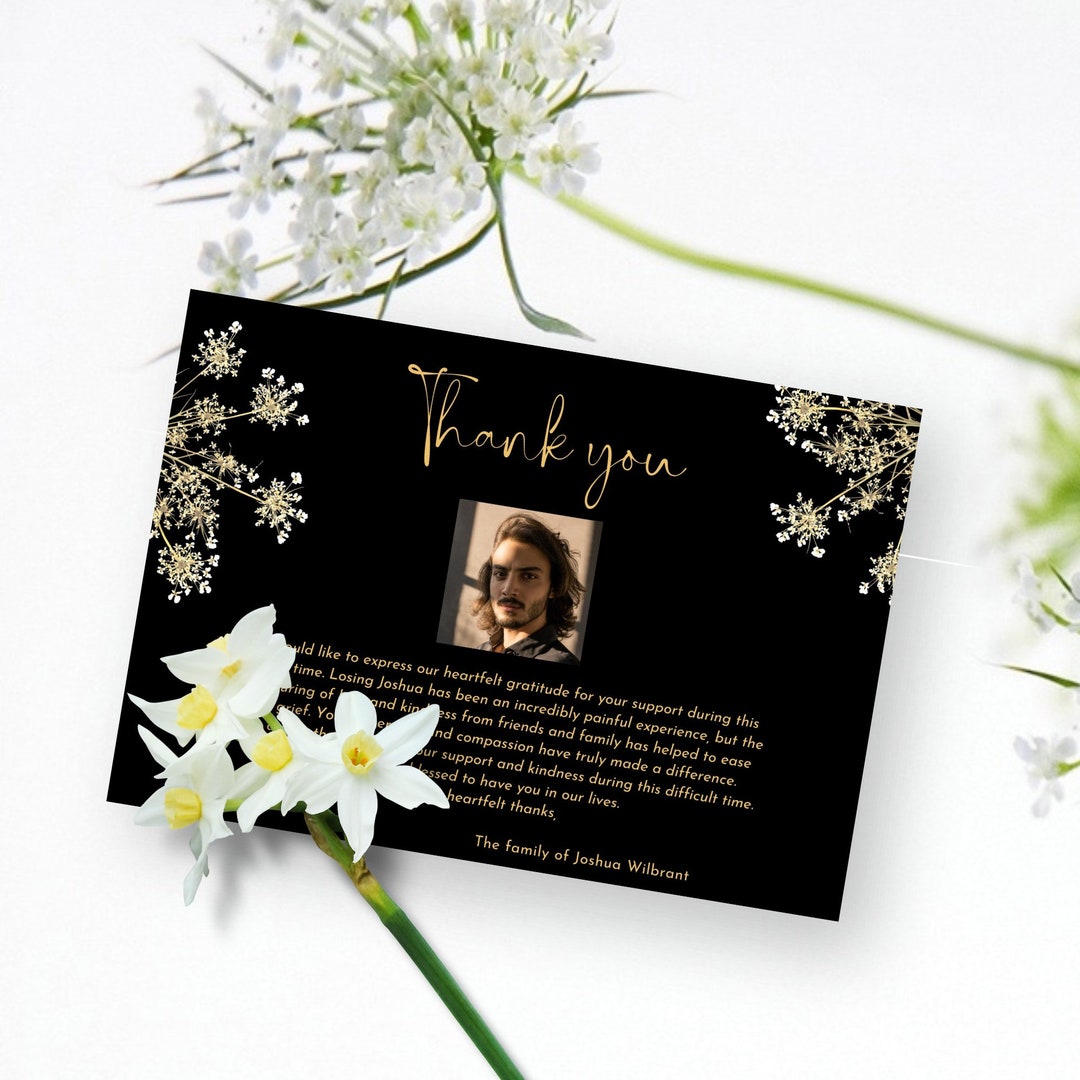 Funeral Thank You Card Celebrating the Life Prayer Funeral Thank You in ...