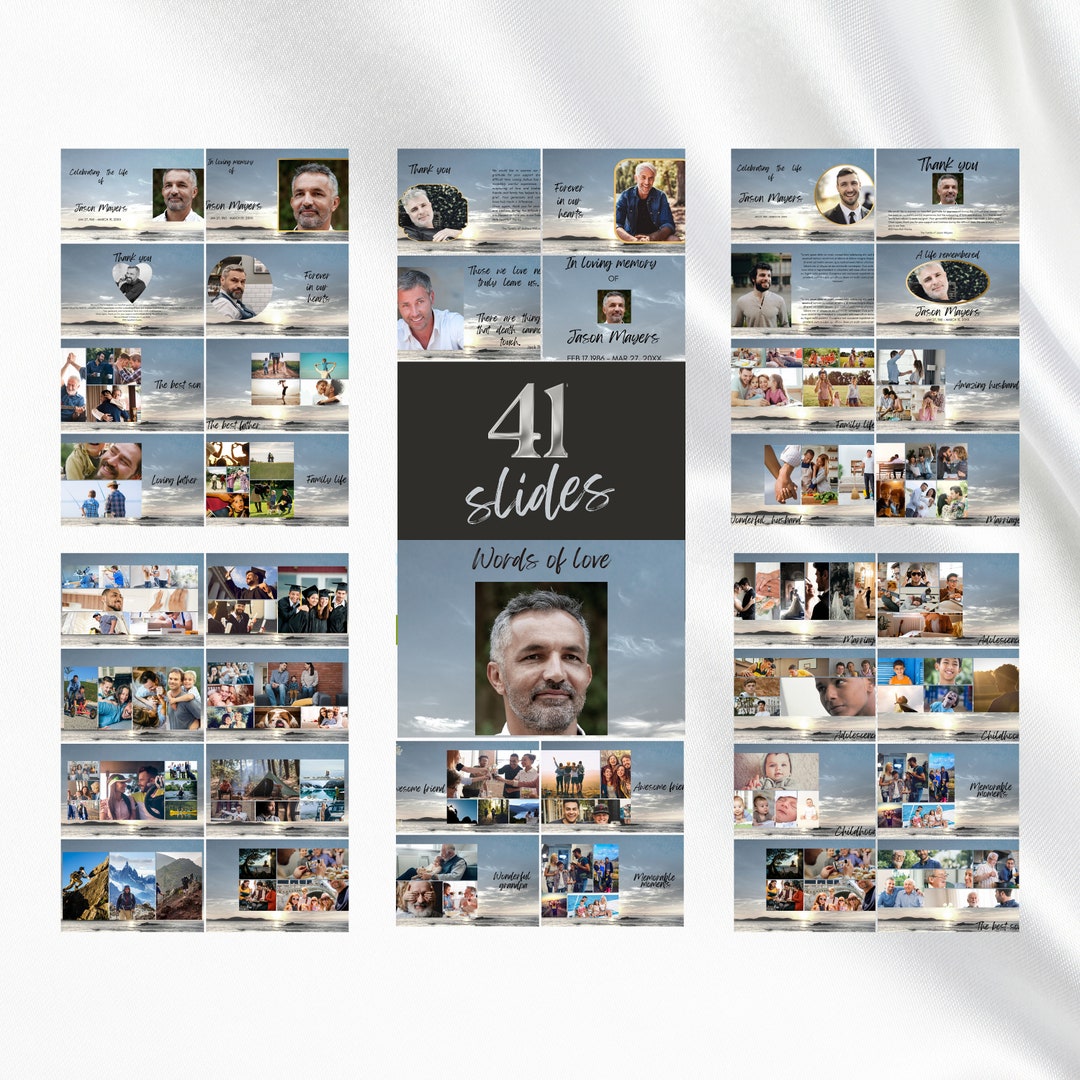 Memorial Presentation Slide Show 41 Pages Funeral Presentation in ...