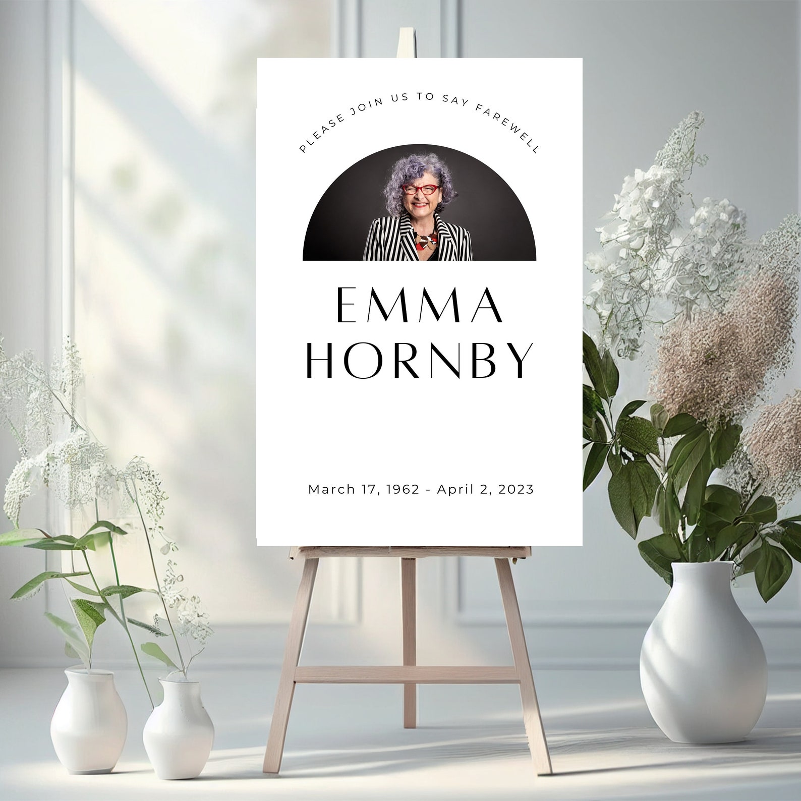 Funeral Sign Bundle Template, Set of 3 Downloadable Editable Signs ...