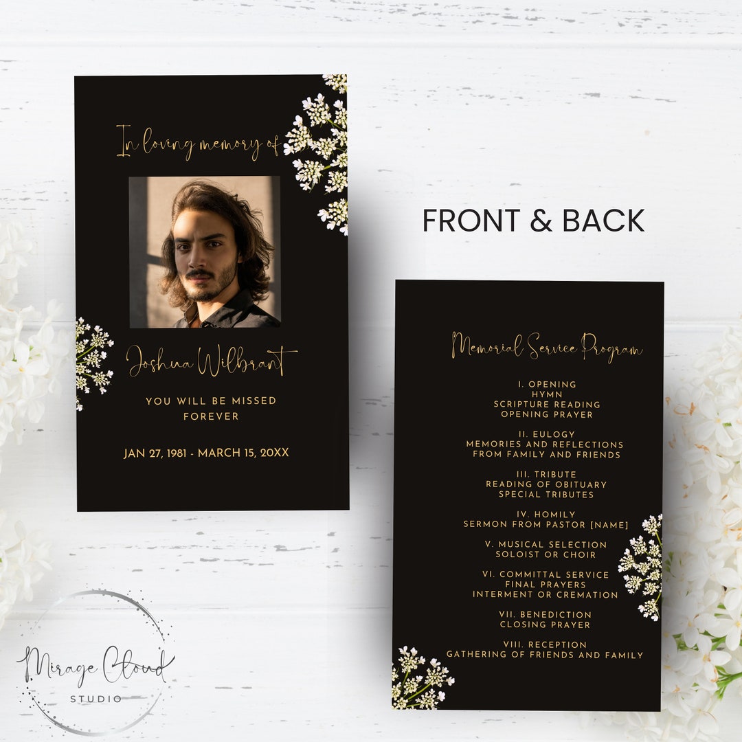 Funeral Program Celebrating the Life Minimalist Program in Loving ...