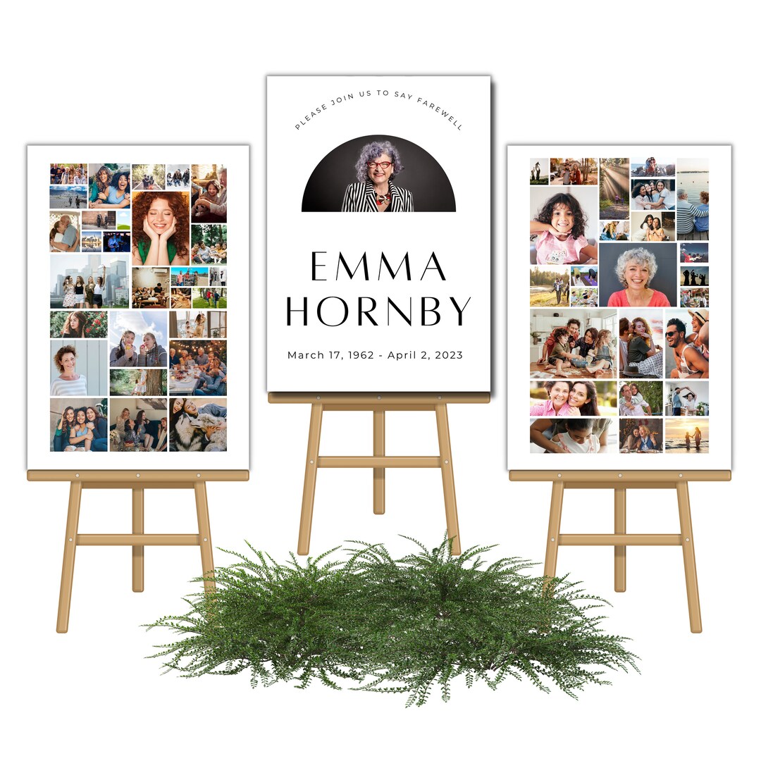 Funeral Sign Bundle Template, Set of 3 Downloadable Editable Signs ...