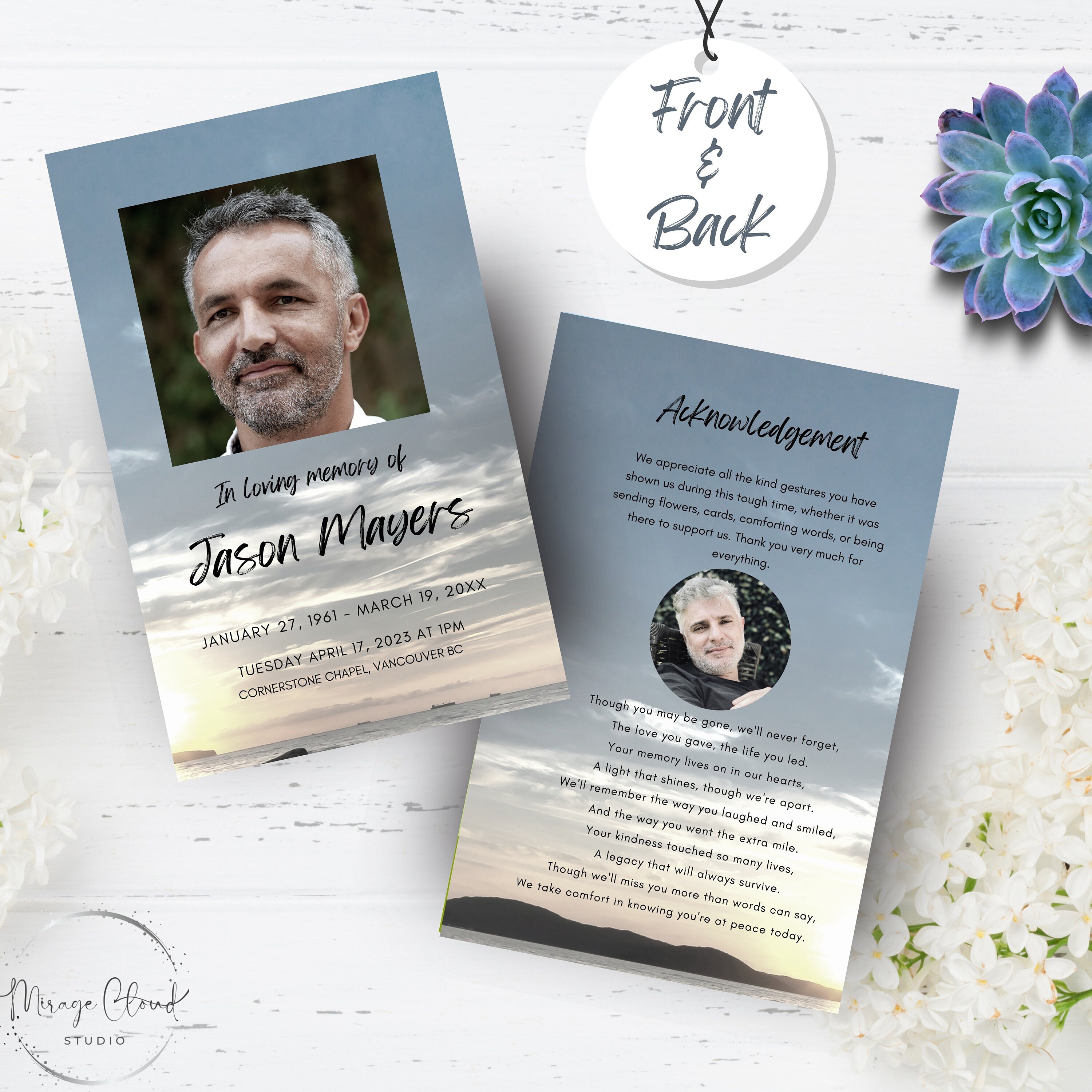 Funeral Program Celebrating the Life Minimalist Program in Loving ...