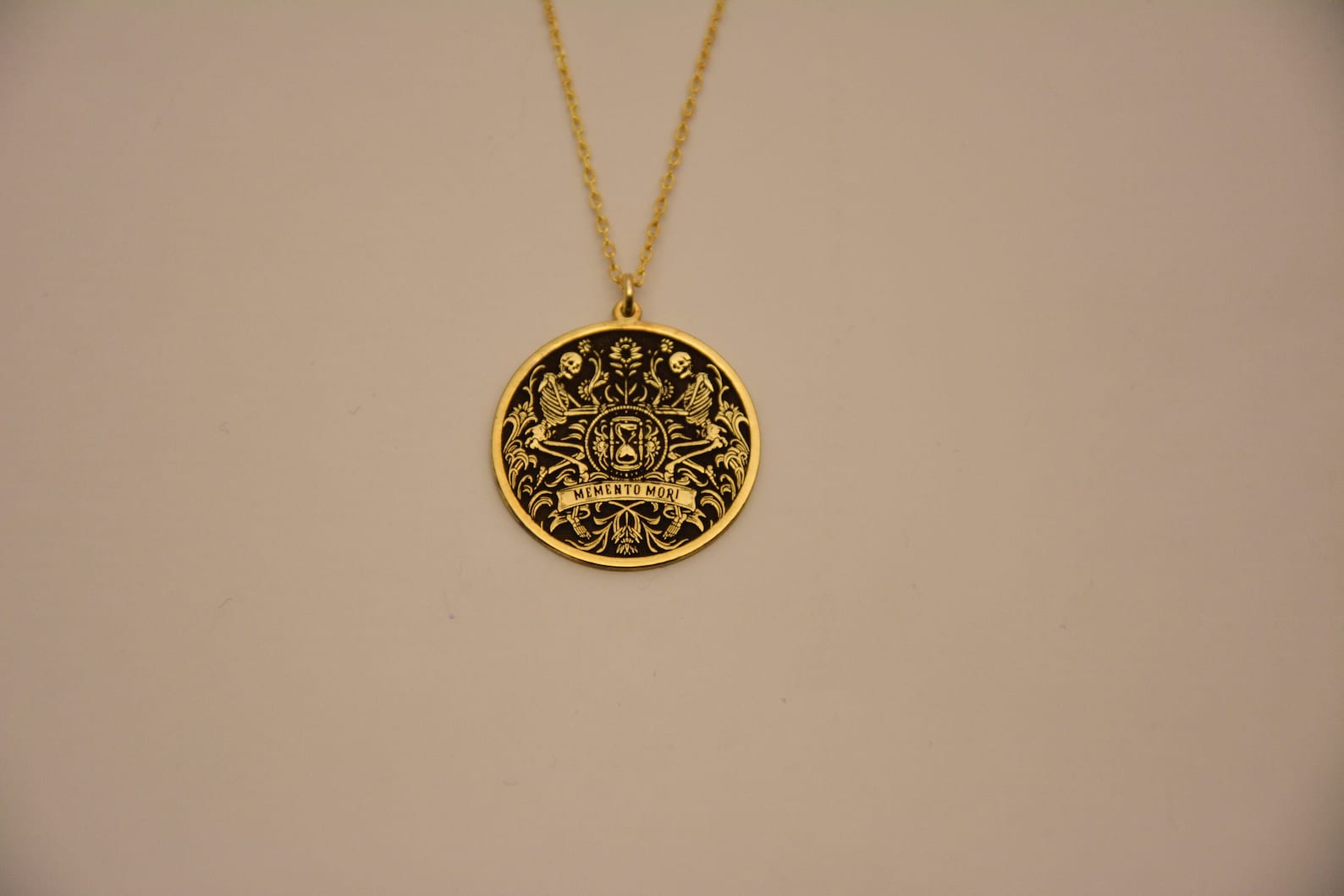 Memento Mori Necklace - Gold Coin Skull Pendant - Stoicism Jewelry ...