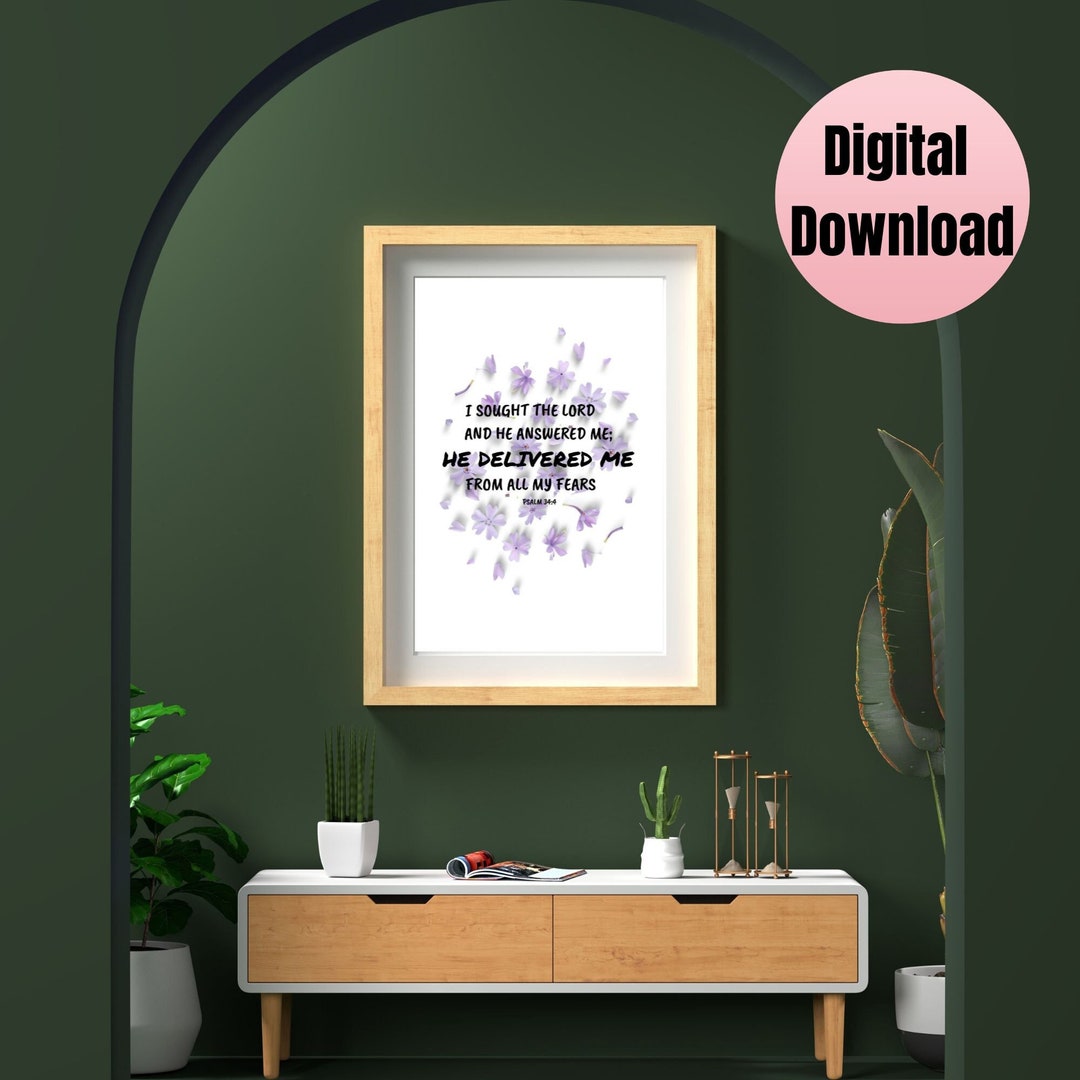 Bible Verse Wall Art I Sought the Lord and He Answered Me Art - Etsy