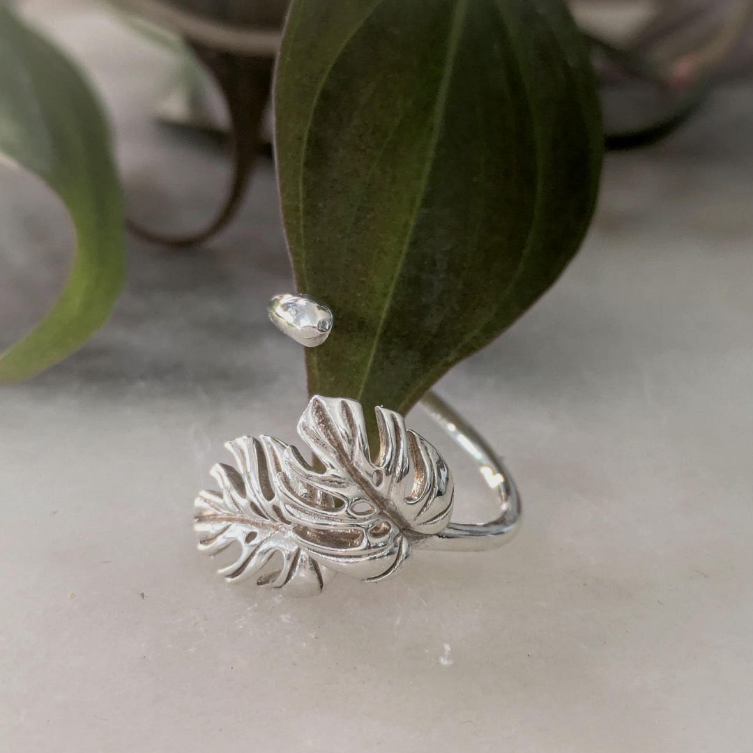 Sterling Silver Monstera Leaf Ring: Houseplant Jewelry - Etsy