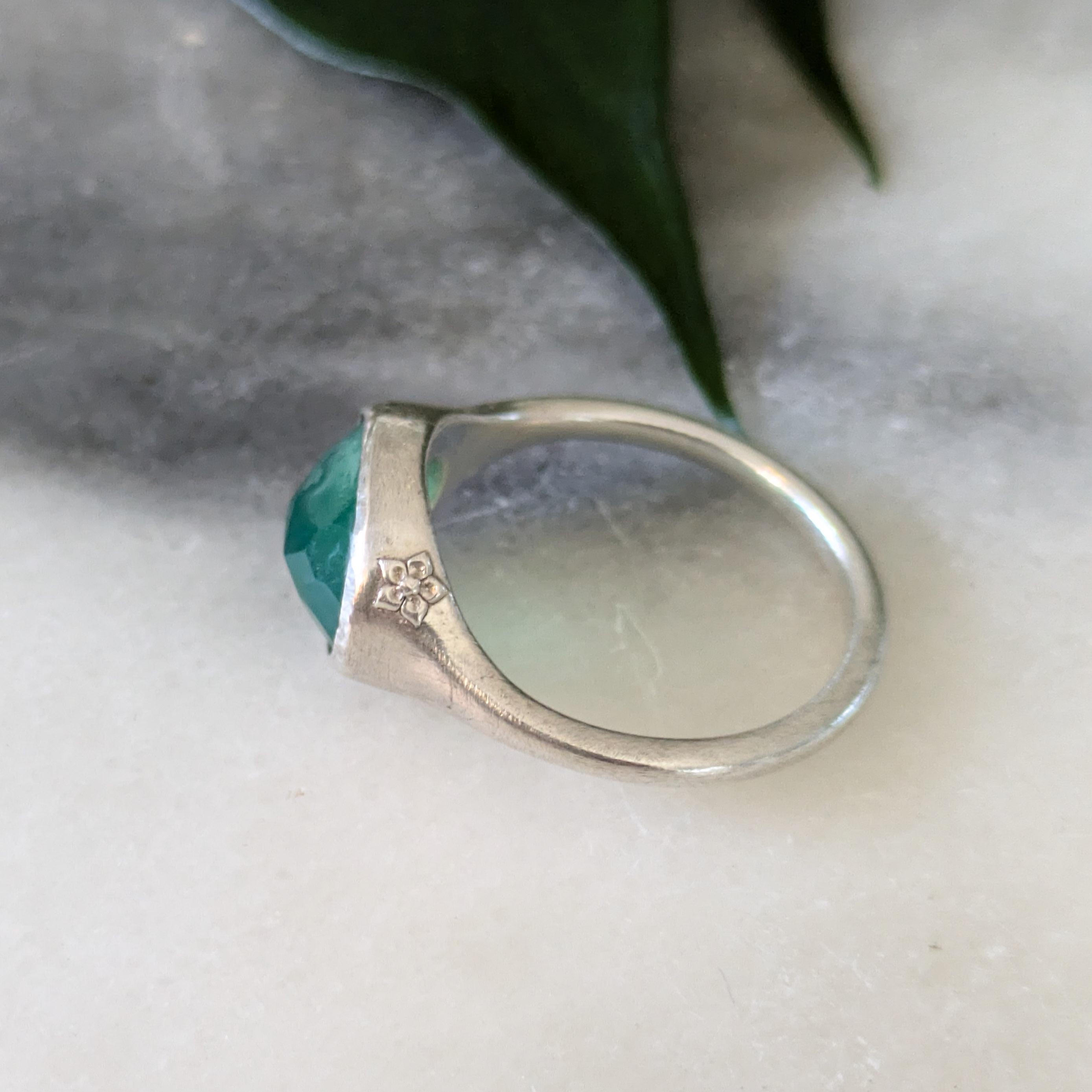 The Subtle Garden Ring. Green Onyx Ring With Hoya Flower Details ...