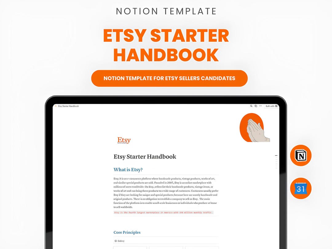 Etsy Starter Handbook Notion Template: E-commerce Business Planner (PDF ...