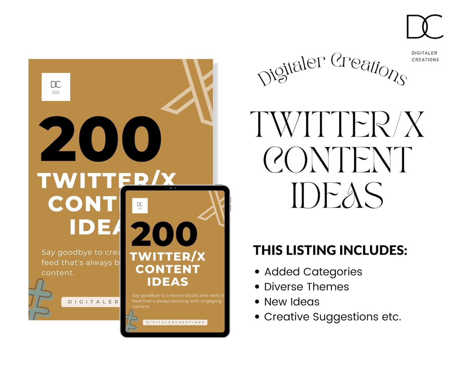 200 Twitter Content Ideas: Small Business Marketing (PDF) - Etsy