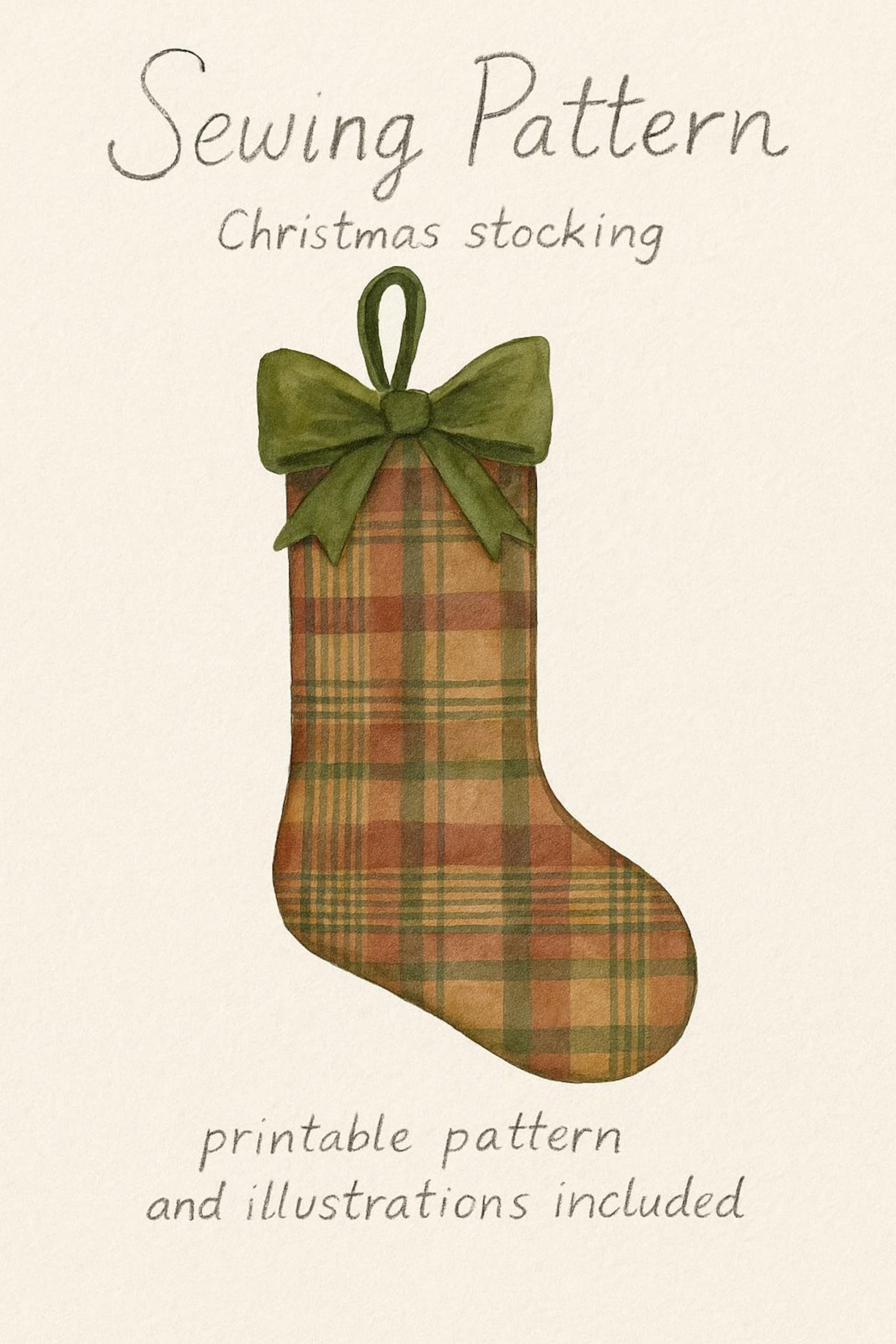 Bow Christmas Stocking Digital Sewing Pattern - Etsy