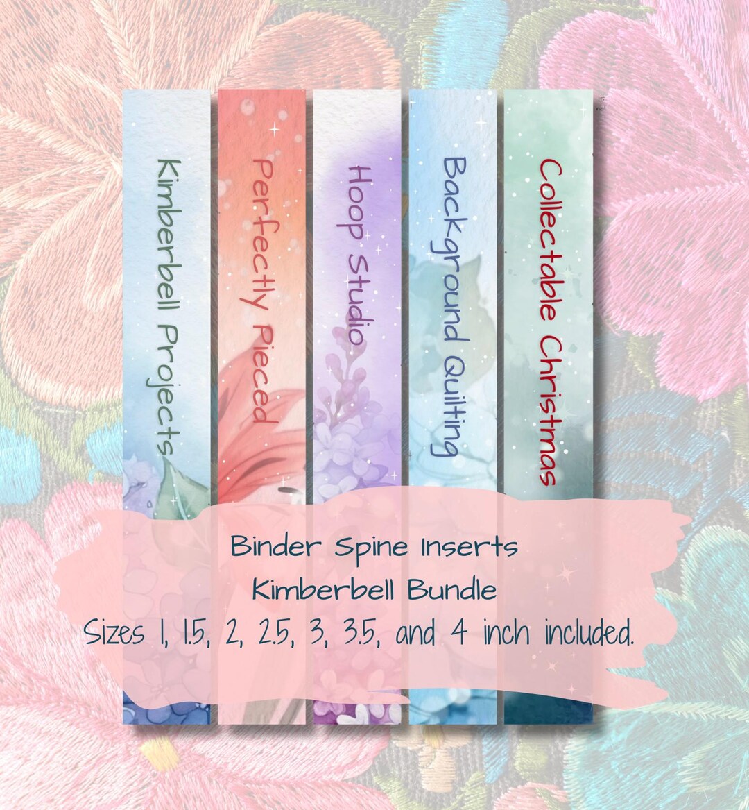 Binder Spine Insert Bundle for Kimberbell Projects - Etsy