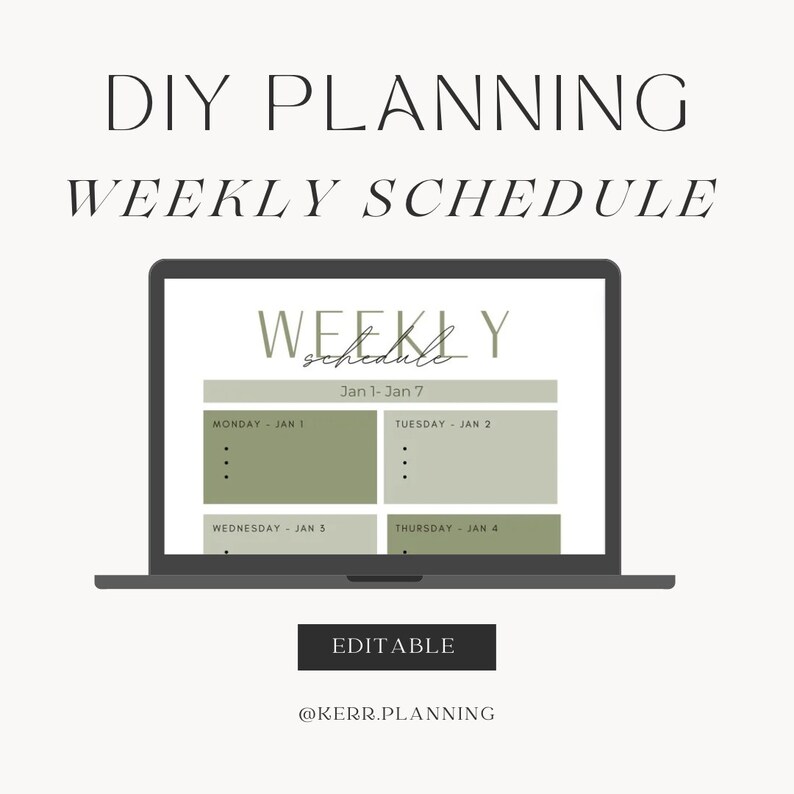 DIY Weekly Schedule Planner - Etsy