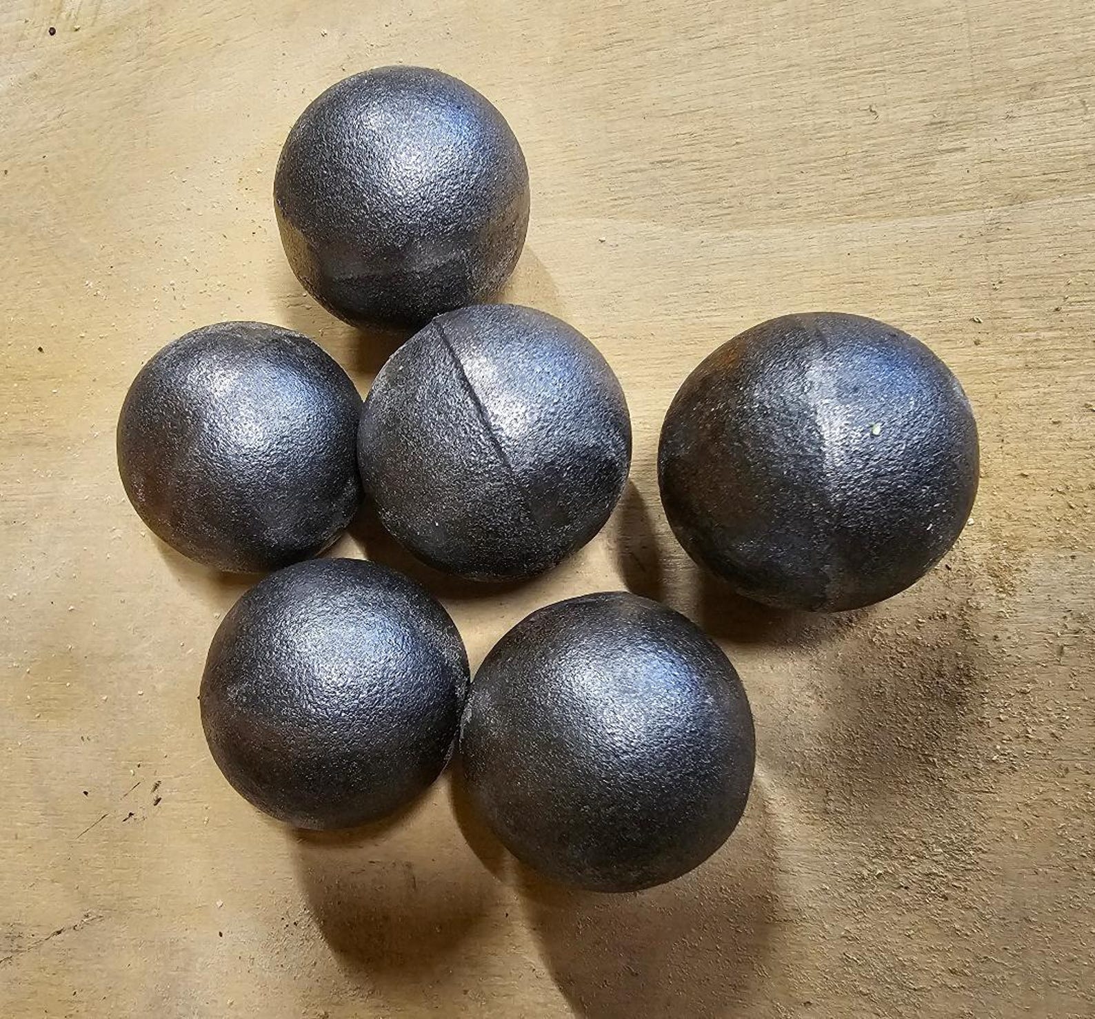 6 Pc Set Cast Iron Balls - 2" Steel for Welding, Art, Sculpture Solid ...