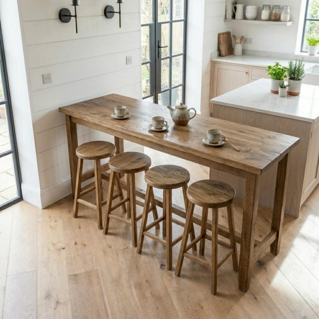Narrow Dining Table, Kitchen Island With Seating ,custom Counter Height ...
