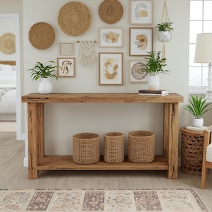 Handmade Rustic Console Table, Custom Reclaimed Farmhouse Hallway Table ...