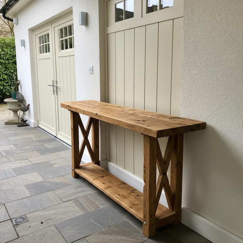 Handmade Rustic Console Table, Custom Reclaimed Farmhouse Hallway Table ...