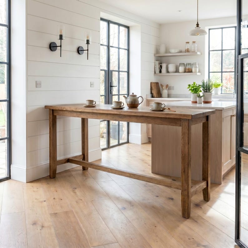 Narrow Dining Table, Kitchen Island With Seating ,custom Counter Height ...