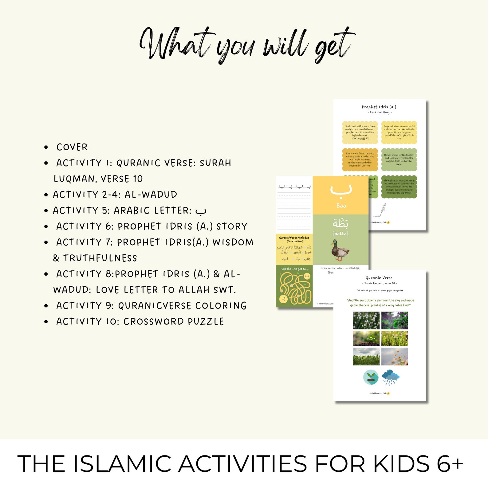 Bundle Islamic Activities Kids, Prophets of Islam, Learn Arabic, Arabic ...