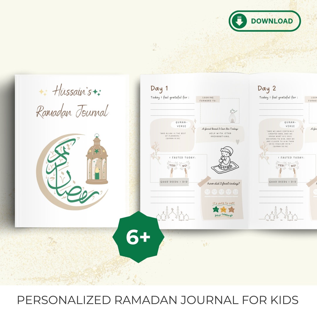 Personalized Ramadan Journal Kids, Ramadan Kids Activities, Ramadan ...