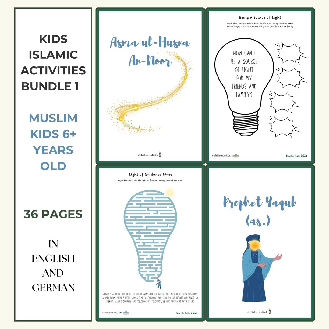 Islamic Printable,25 Prophets of Islam,quranic Activity,asma Ul Husna ...