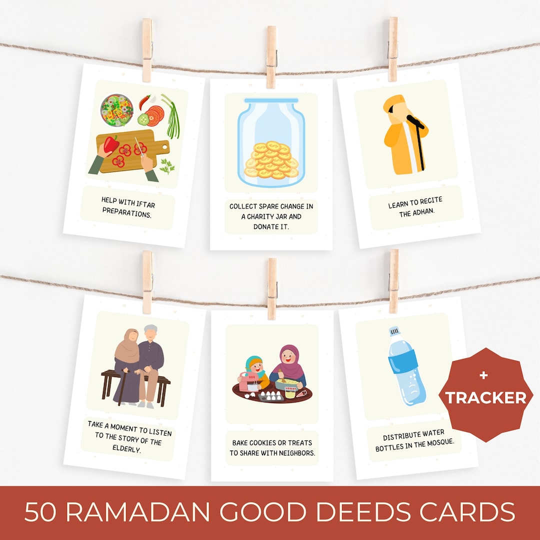 50 Ramadan Good Deeds Cards,ramadan Islamic Game,ramadan Kids ...
