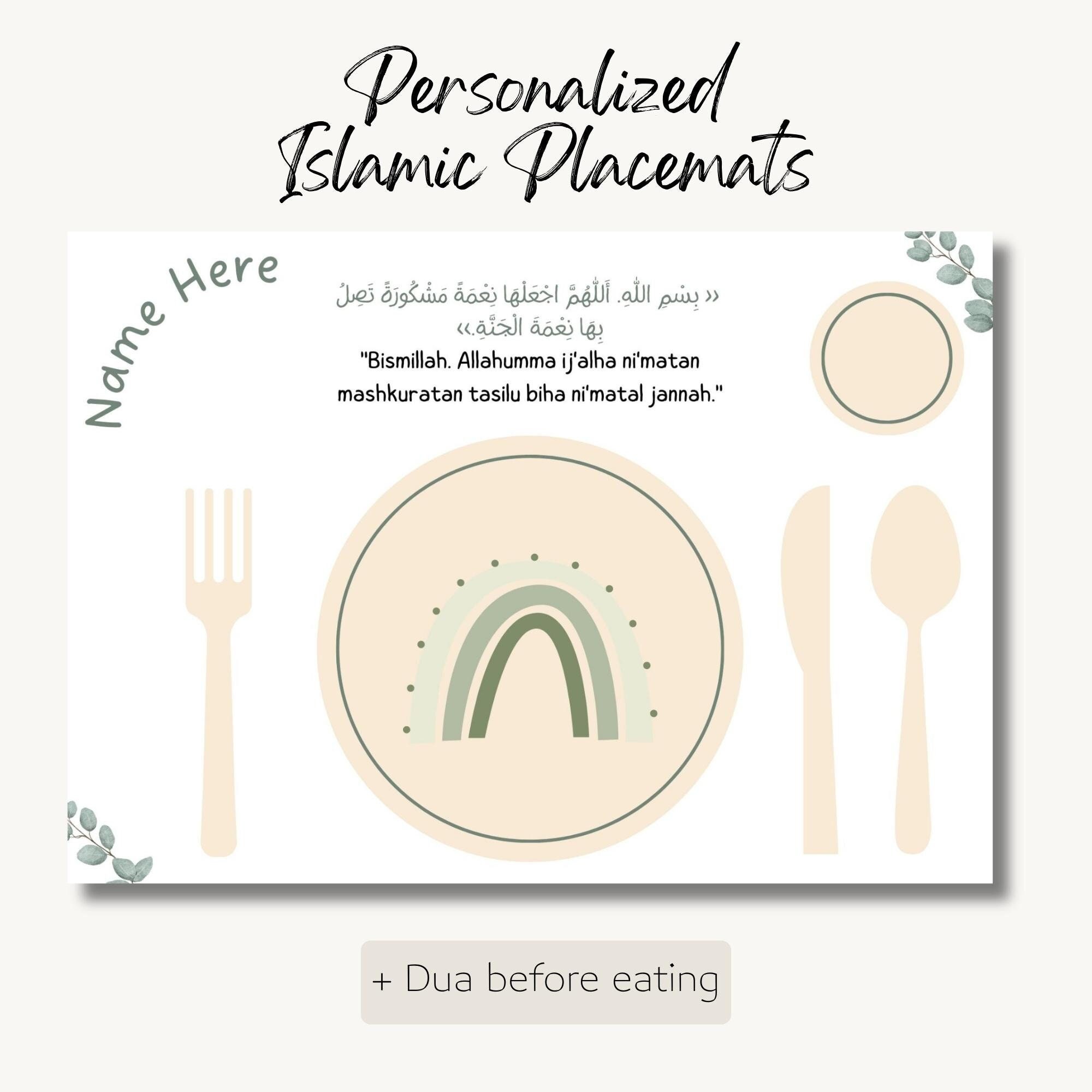 Muslim Kid Placemat, Dua Before Eating, Montessori Muslim, Islam ...