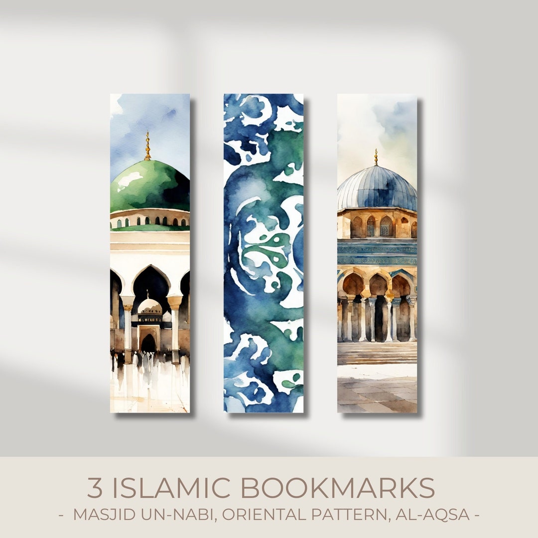 Islamic Bookmarks, Quranic Bookmark, Oriental Pattern Watercolor, Al ...