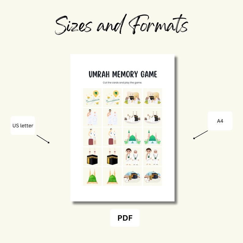 Umrah Islamic Memory Game, Umrah for Kids, Umrah Games, Umrah ...