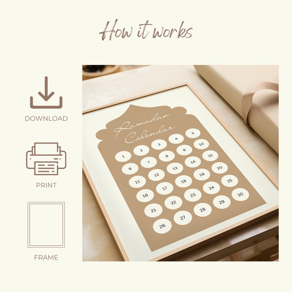 Ramadan Countdown Calendar, Countdown to Eid, Calendar Ramadan Print ...