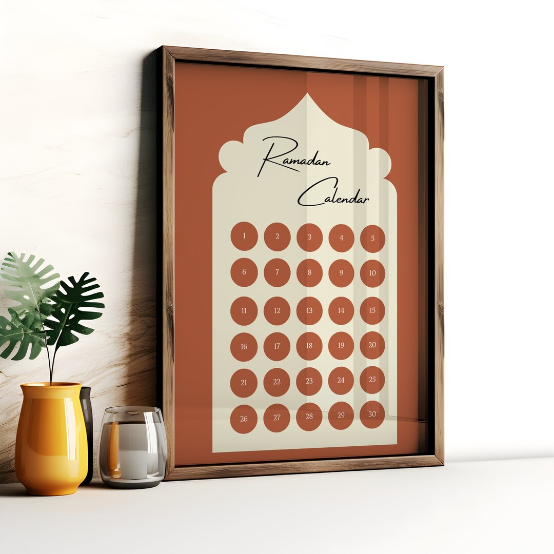 Ramadan Countdown Calendar, Countdown to Eid, Ramadan Burnt Orange ...