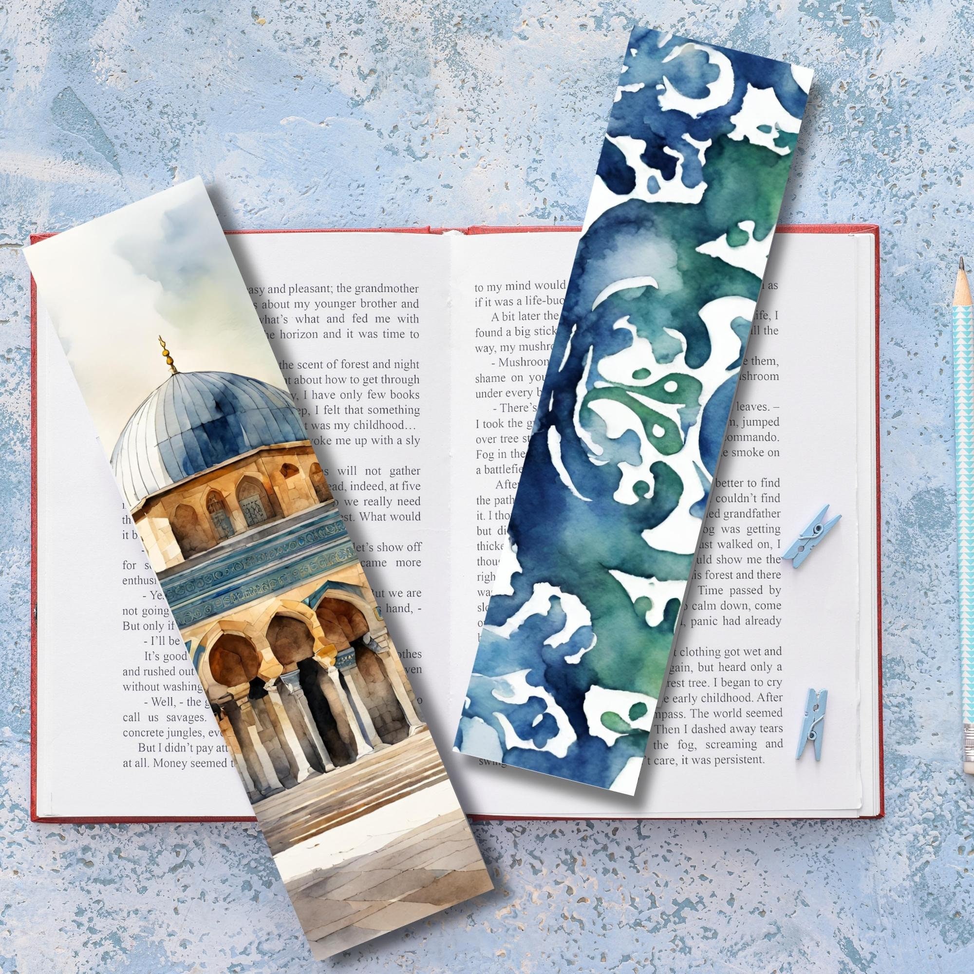 Islamic Bookmarks, Quranic Bookmark, Oriental Pattern Watercolor, Al ...