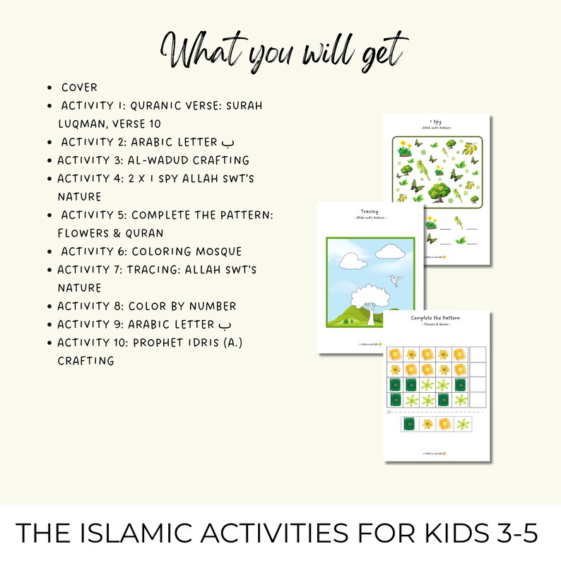 Bundle Islamic Activities Kids, Prophets of Islam, Learn Arabic, Arabic ...