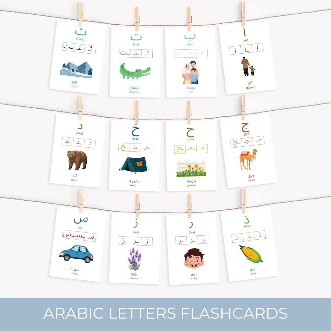 Arabic Letters Flashcards, Arabic Alphabet Flashcards, Arabic Letters ...