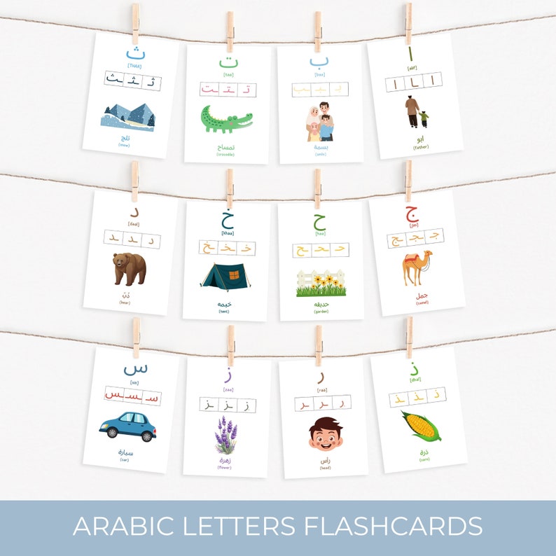 Arabic Letters Flashcards, Arabic Alphabet Flashcards, Arabic Letters ...